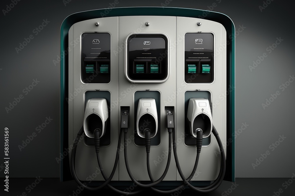 electric car charging station with multiple electrical outlets ...