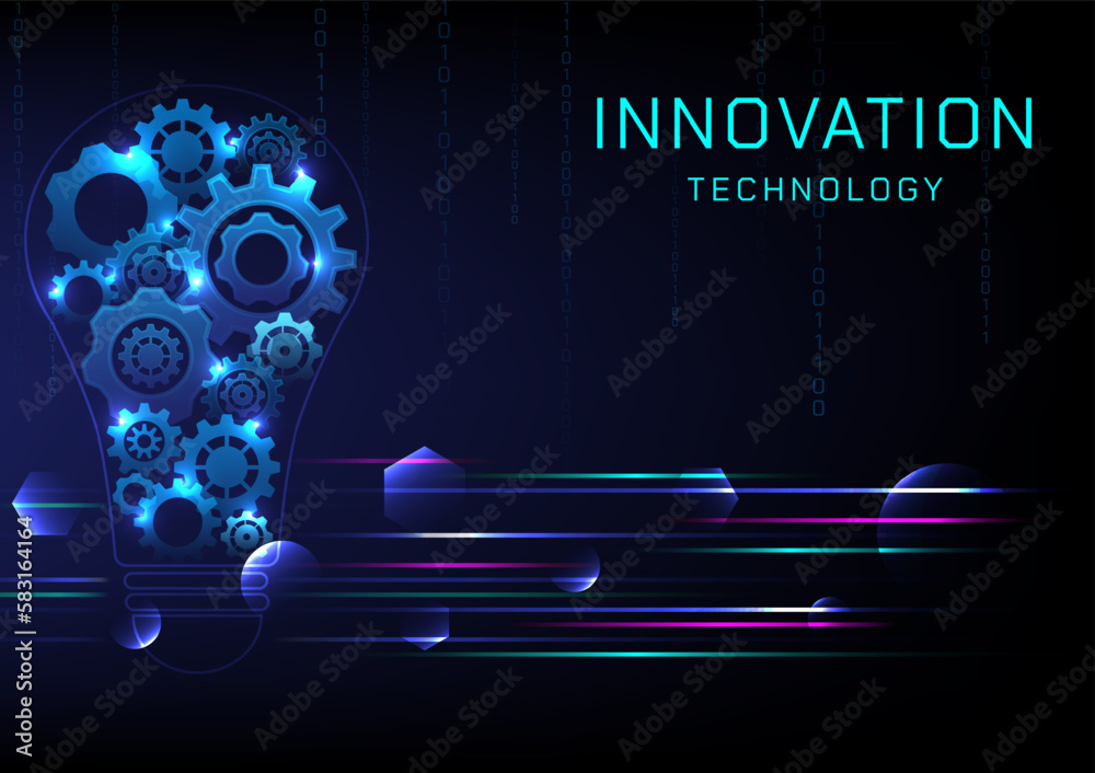 abstract background innovation light bulb technology There is an inner ...