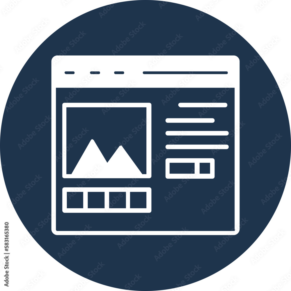 Website dashboard Vector Icon Stock Vector | Adobe Stock