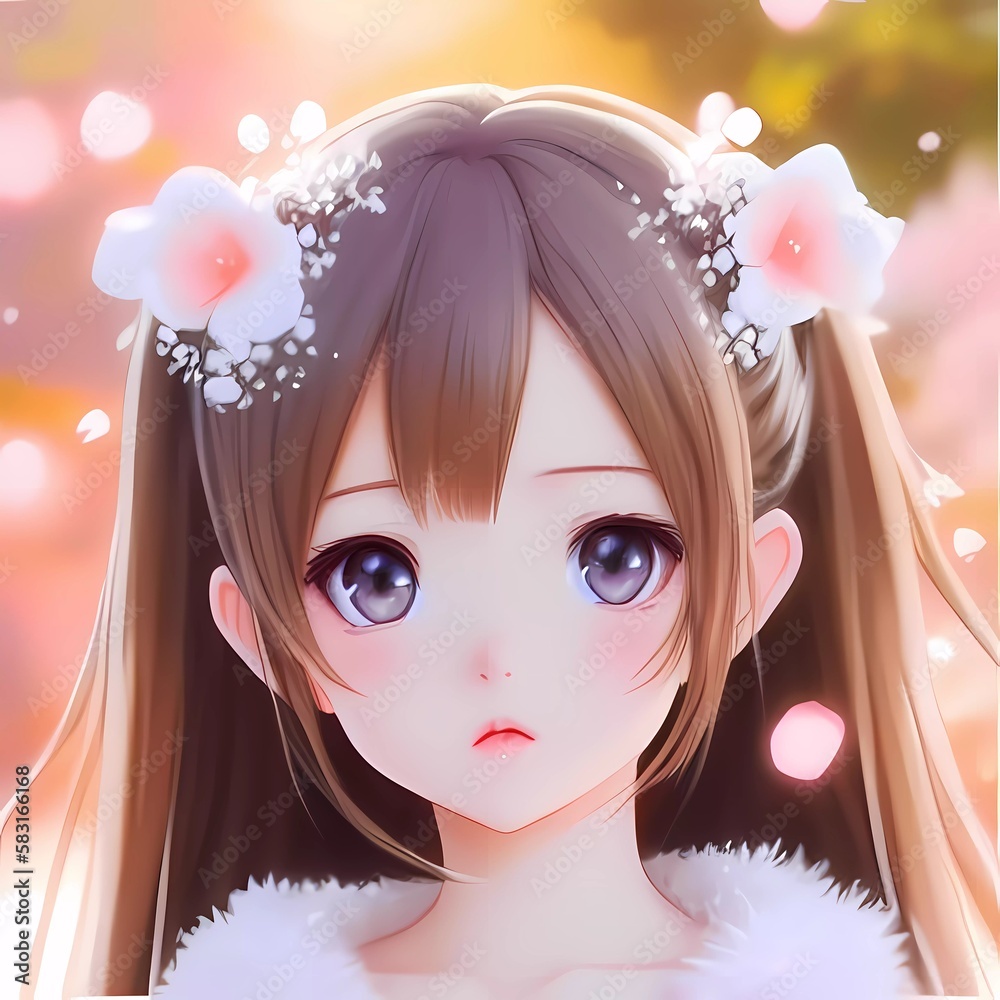 Anime girl spring little white , Background Concept artwork digital art ...