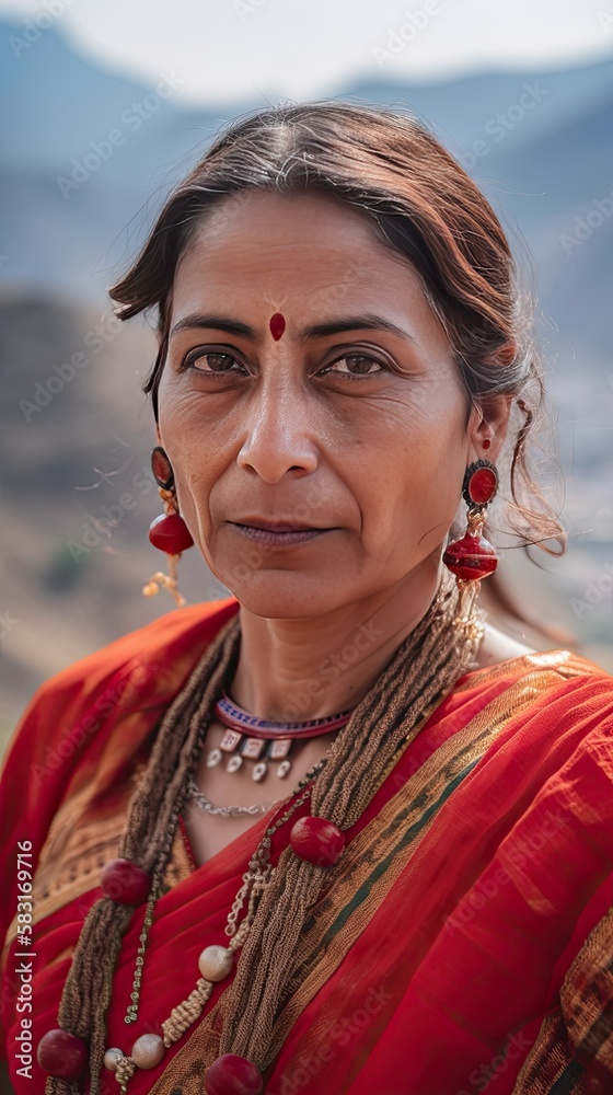 Beautiful Red Indian Women Wearing Feathers - Authentic Native American ...