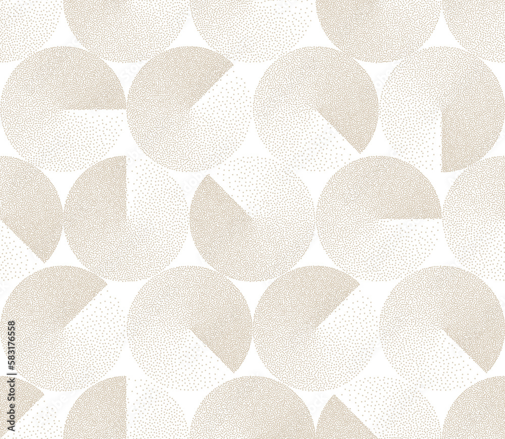 Circle Clockwise Gradient Stippled Seamless Pattern Bauhaus Design ...