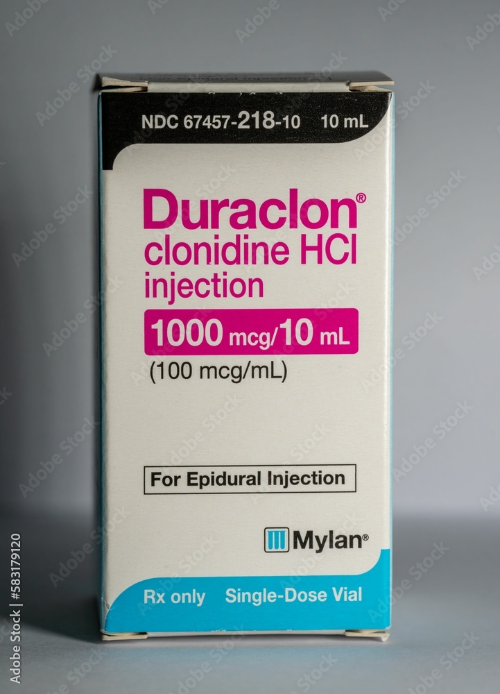 Foto de Packet of Duraclon clonidine antihypertensive drug for ...