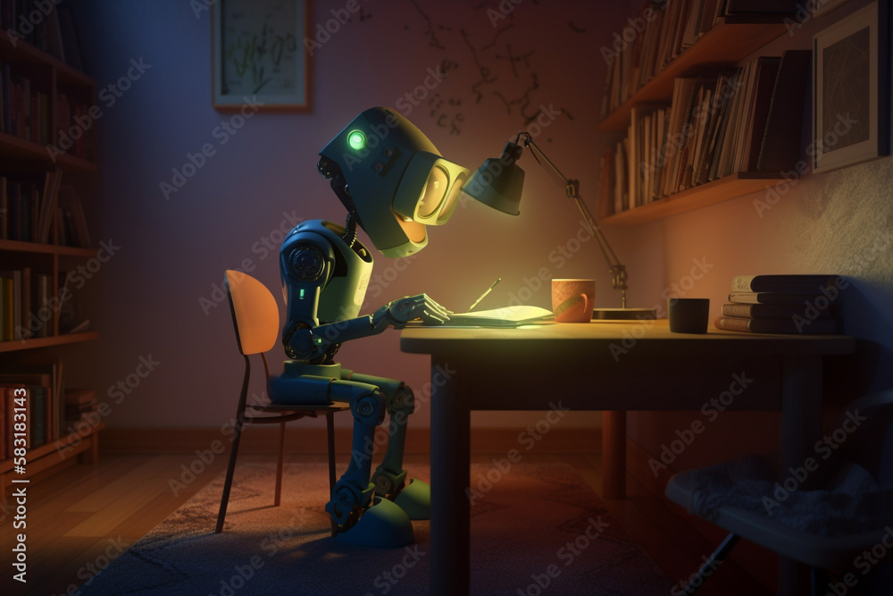 AI Chat Bot Helps Student with Homework. Tutoring with AI Chat Bot. AI ...