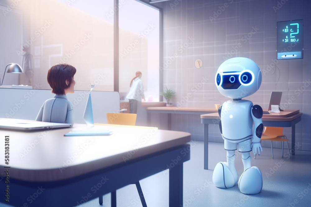 AI Chat Bot Helps Student with Homework. Tutoring with AI Chat Bot. AI ...