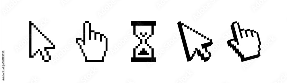 Cursor icon set vector. Mouse arrow pointer. Cursor mouse icon. Vector ...