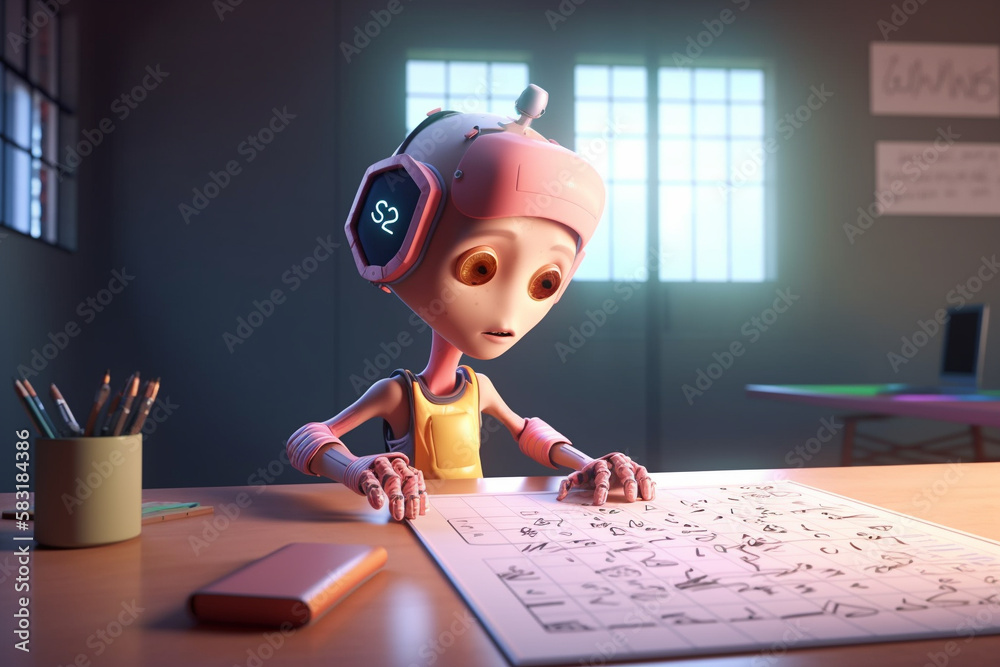 AI Chat Bot Helps Student with Homework. Tutoring with AI Chat Bot. AI ...