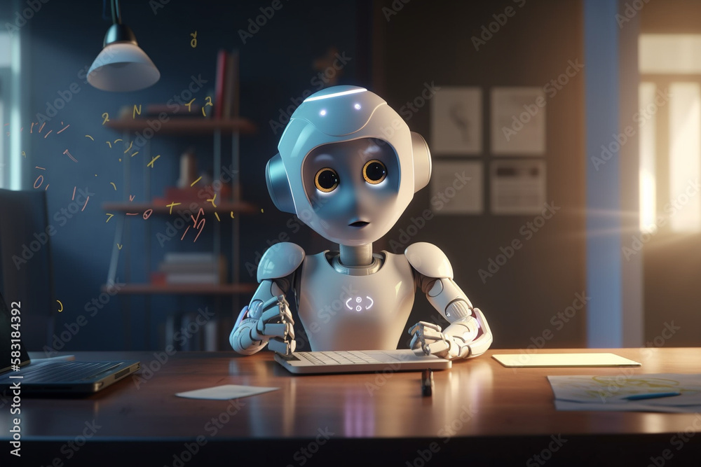 AI Chat Bot Helps Student with Homework. Tutoring with AI Chat Bot. AI ...