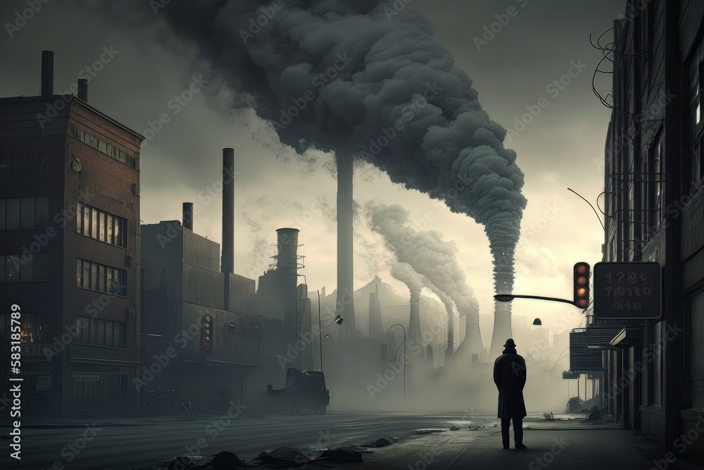 Choking Our Planet with smoke. A Power Plant Polluting the Air creating ...