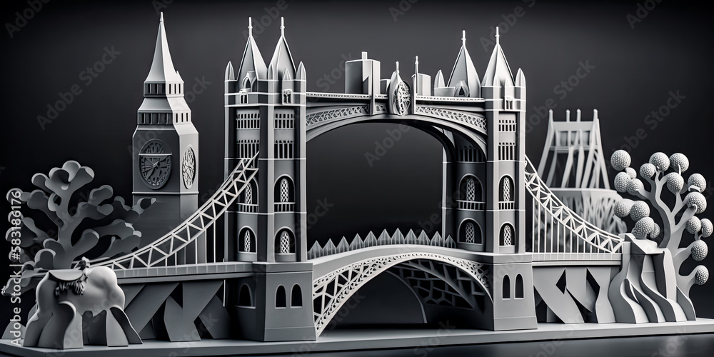 The structure of a bridge was modelled, creating an architectural ...