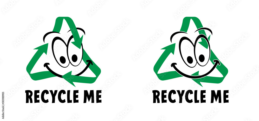 Recycle me. Global day of recycling or America recycles day. Recycling ...