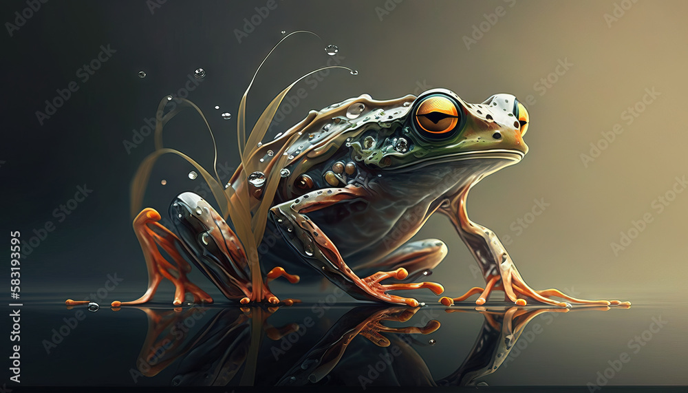 Frog abstract wallpaper. Contrast background toad in vivid colors ...