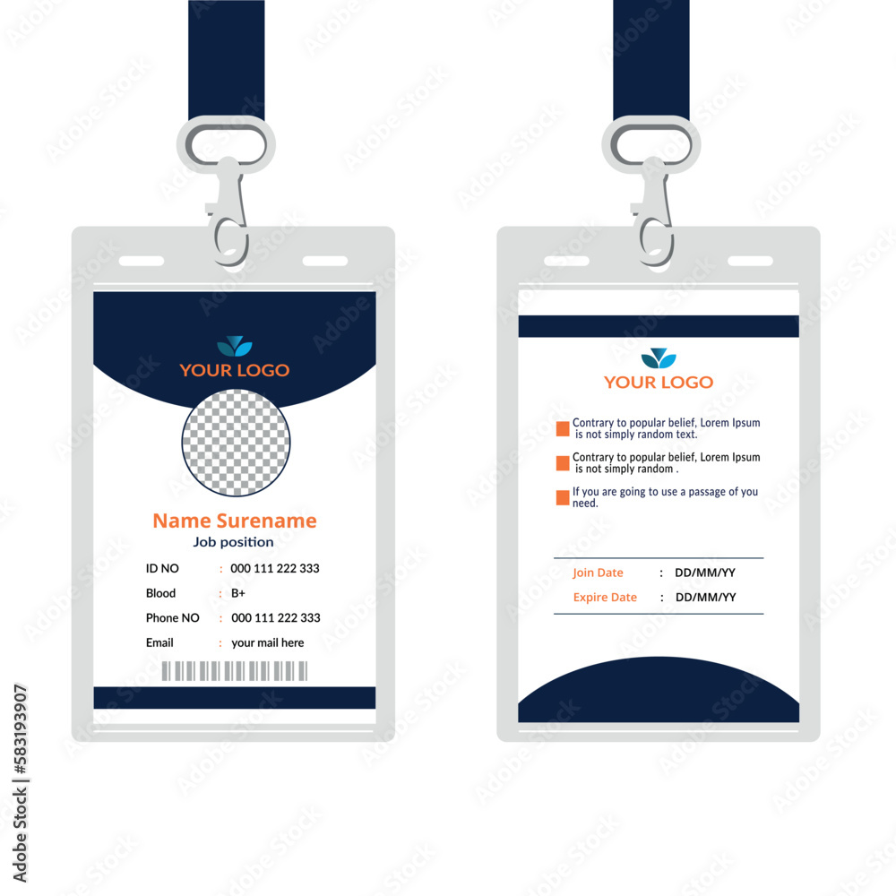 Vetor de Simple and Clean ID Card Design Template. Professional ...