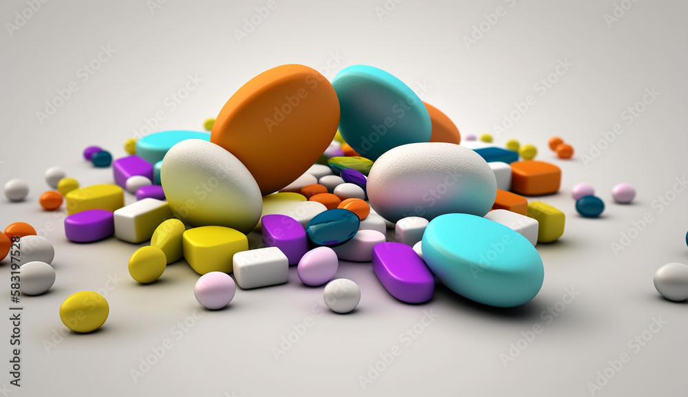 drugs pill tablet medicine close up 3D image Design. Illustration of ...