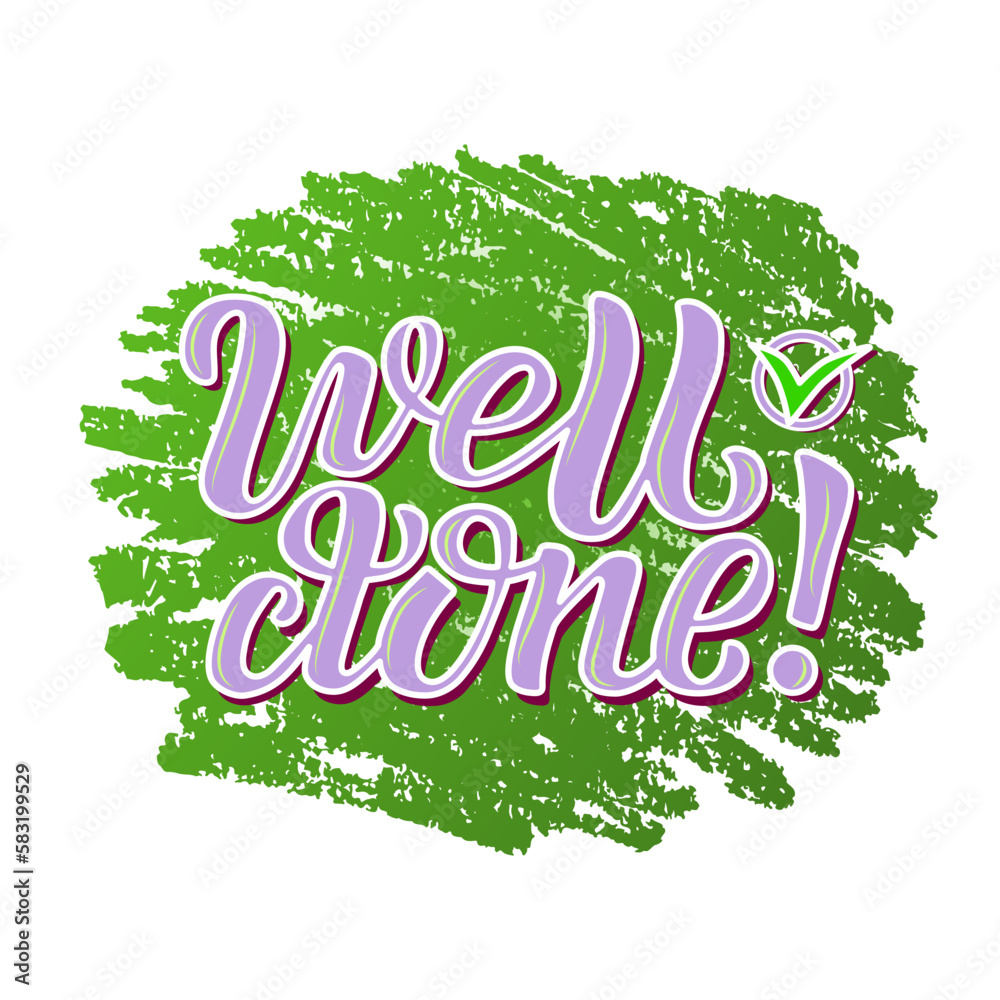 Well done color lettering on textured background. Hand drawn vector ...