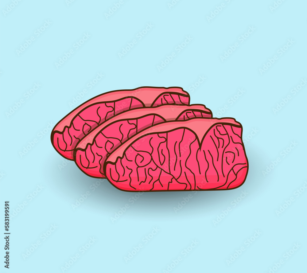 Wagyu Clip Art Illustration Big Set Minima Simple Wagyu Asian Food Menu ...