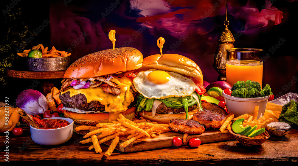 Hamburger Cheeseburge Spezial Delikat Beef Vegie Hummer Shrimps Döner ...