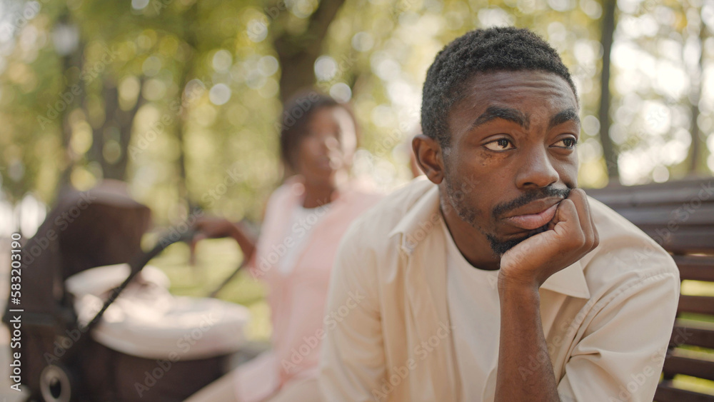 Indifferent husband ignoring wife with child, disagreement about ...