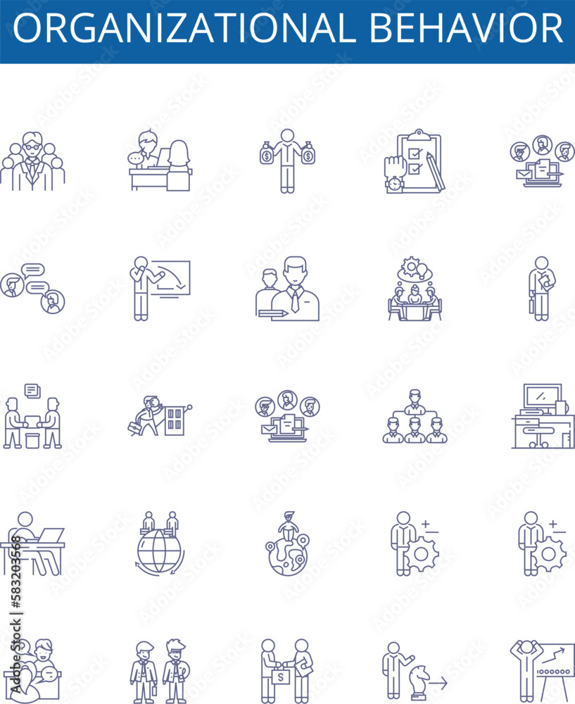 Organizational behavior line icons signs set. Design collection of ...