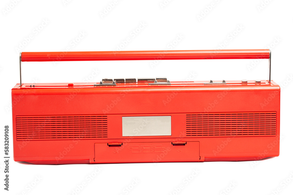Retro portable stereo cassette recorder Stock Photo | Adobe Stock