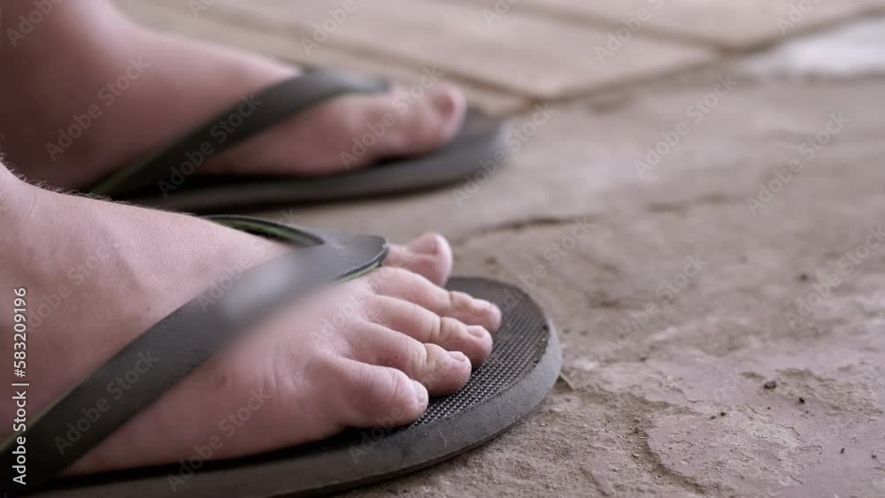 Child Moving Dirty Bare Feet, Wiggling Fingers, Doing Relaxation ...