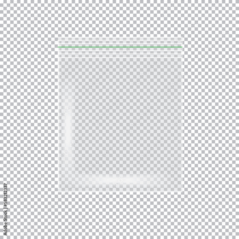 Plastic Pocket Bag isolated on a transparent background Stock Vector ...