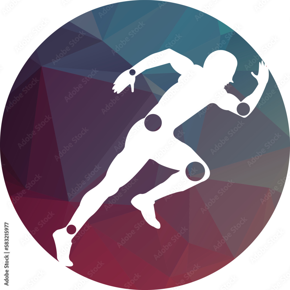 Active man, running silhouette, joint pain symbols, Logo/Icon ...