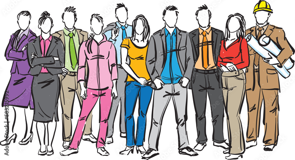 careers professional workers concept profession work doodle design ...