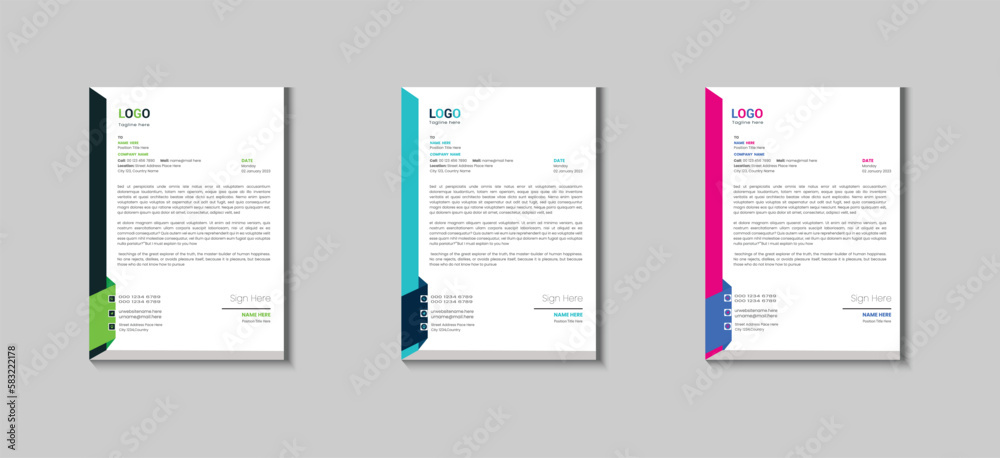 A4 Set Letterhead template Stock Vector | Adobe Stock