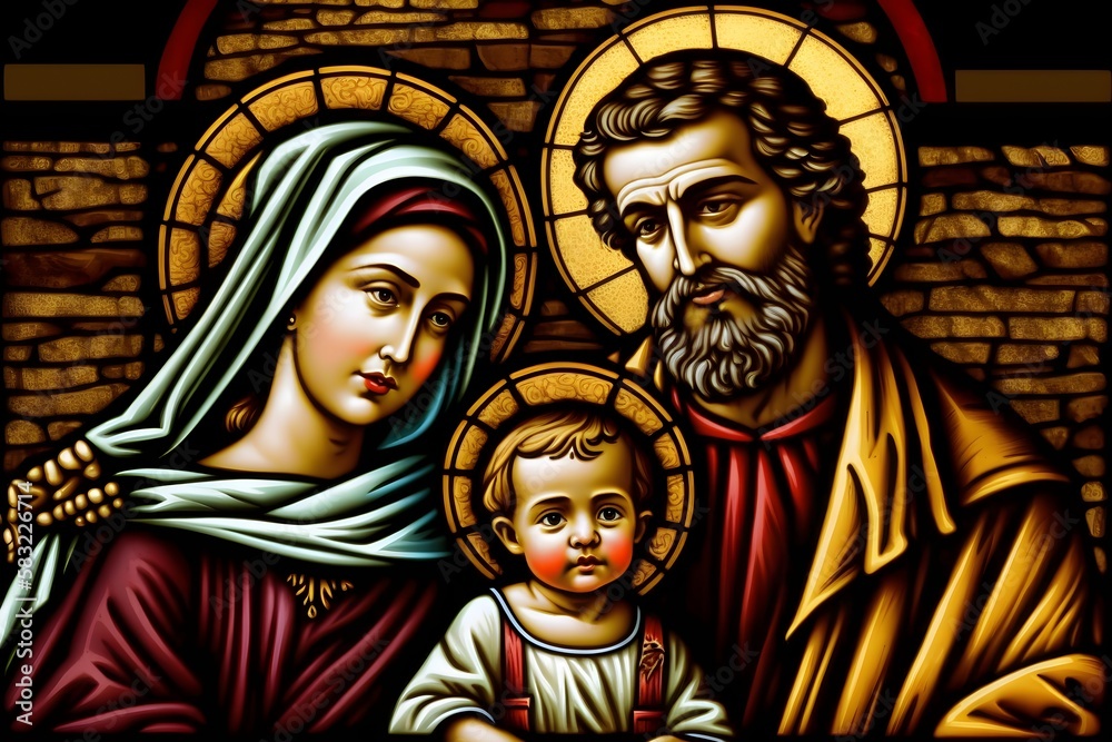 Photo & Art Print Wallpaper Illustration and background of Jesus, Mary ...