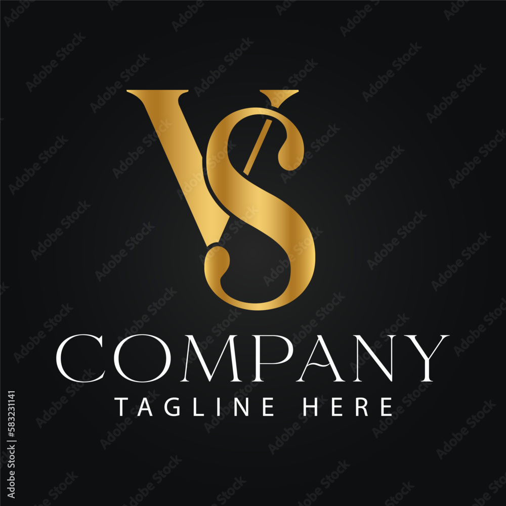 Letter VS logo design vector. Stock Vector | Adobe Stock