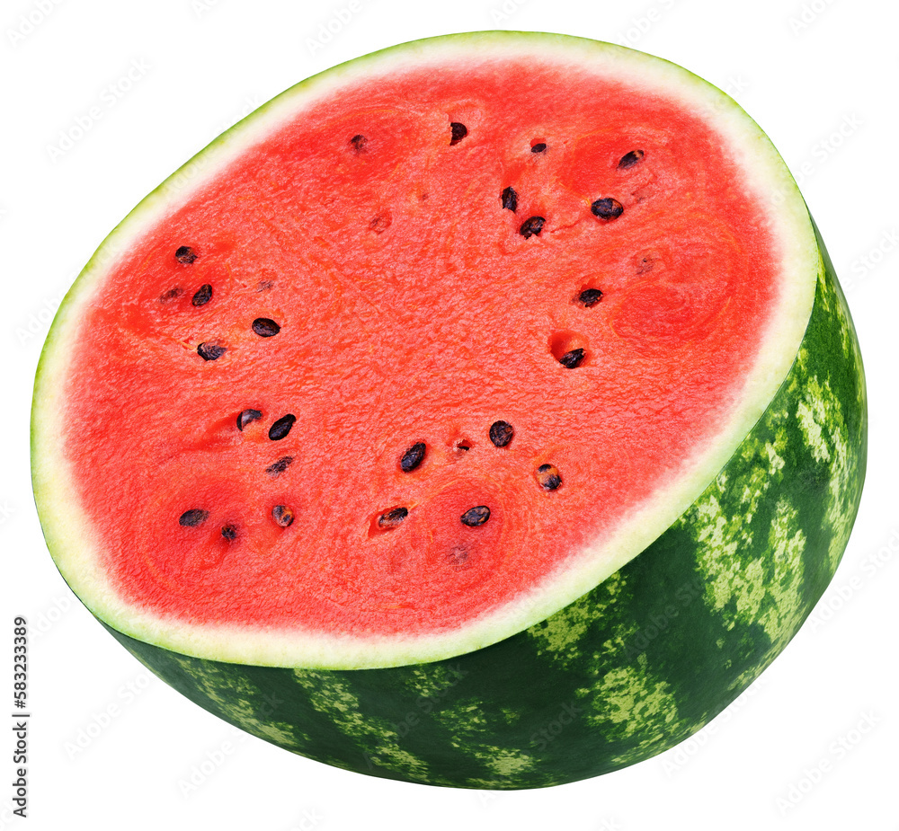 Watermelon half isolated on transparent background. Watermelon half ...