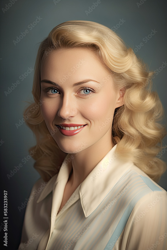 AI generated 50s themed portraits of young women, housewives ...