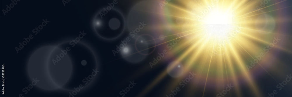 Bright beautiful star.Illustration of a light effect on a transparent ...