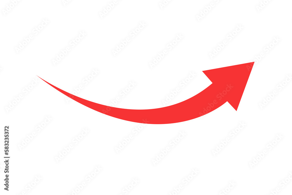 red curved graph with arrow png file type ilustración de Stock | Adobe ...