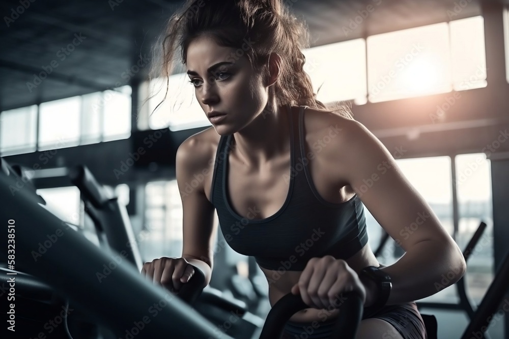 appearance of a female health trainer, fitness model. generative AI ...