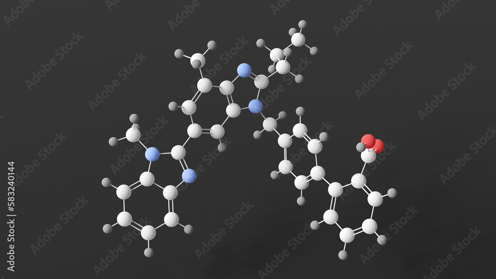 telmisartan molecule, molecular structure, Angiotensin II Receptor ...