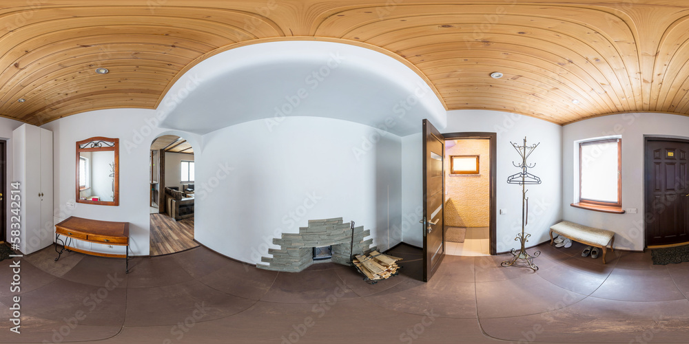 Full 360 hdri panorama view in bedroom room in luxury elite vip ...
