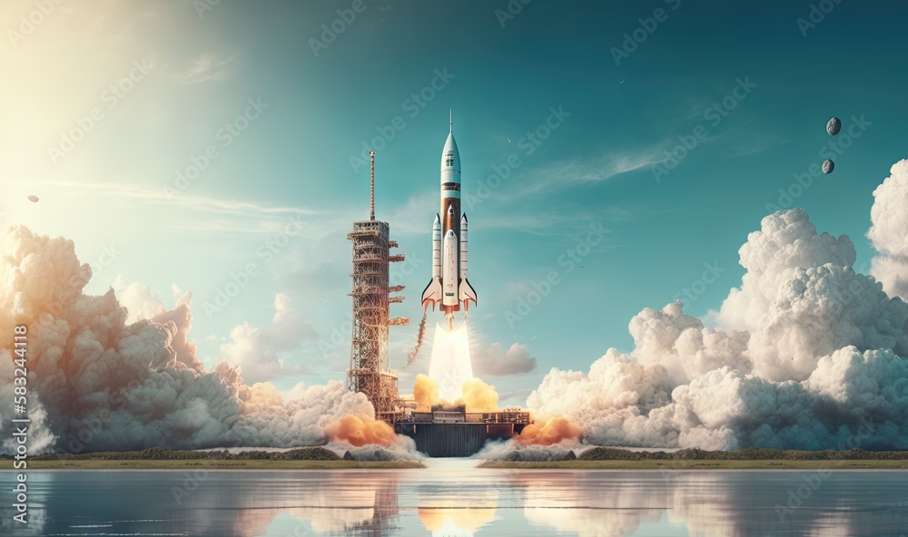 Space Shuttle On Water