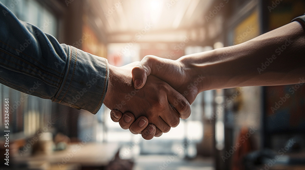 handshake between two people.generative ai ilustração do Stock | Adobe ...