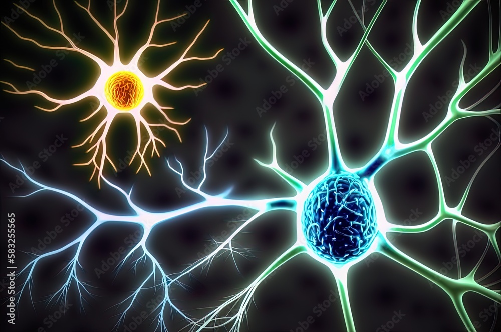 Large nerve cells capable of transmitting and receiving electrical and ...