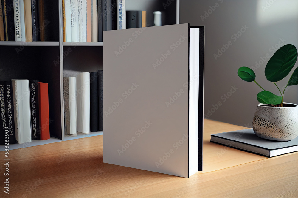 Empty Book Template. Standing closed book with white Cover. Mock Up ...