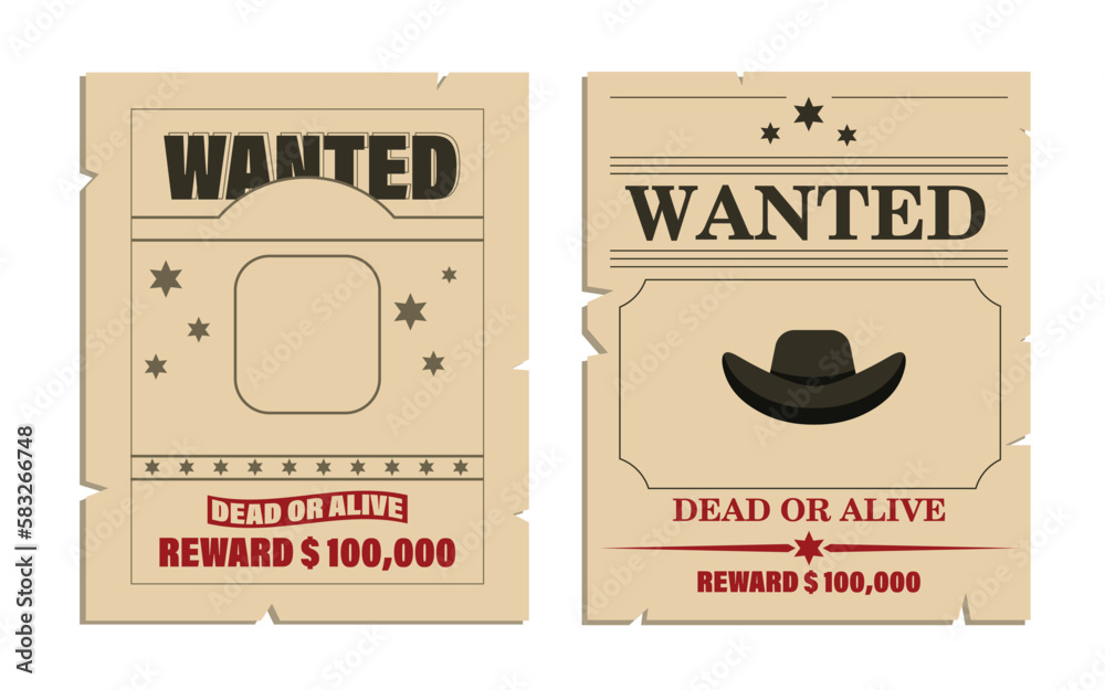 Vector illustration, photo poster, wanted man dead or alive. Western ...