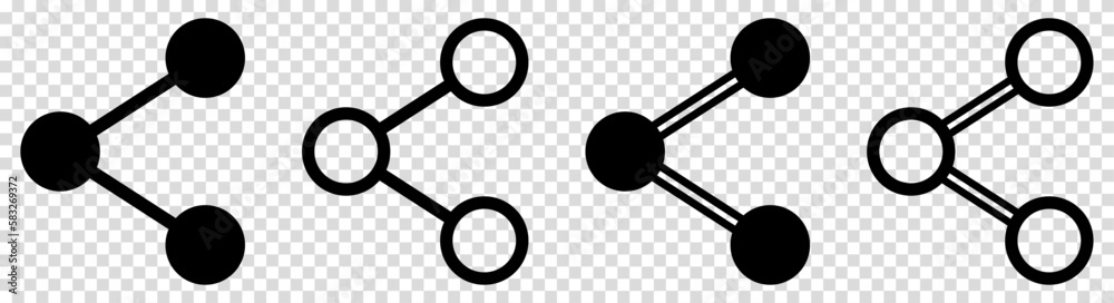 Sharing vector icons. Vector illustration isolated on transparent ...