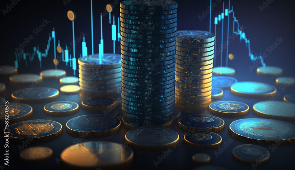 Digital currency and the financial market with charts Stock ...