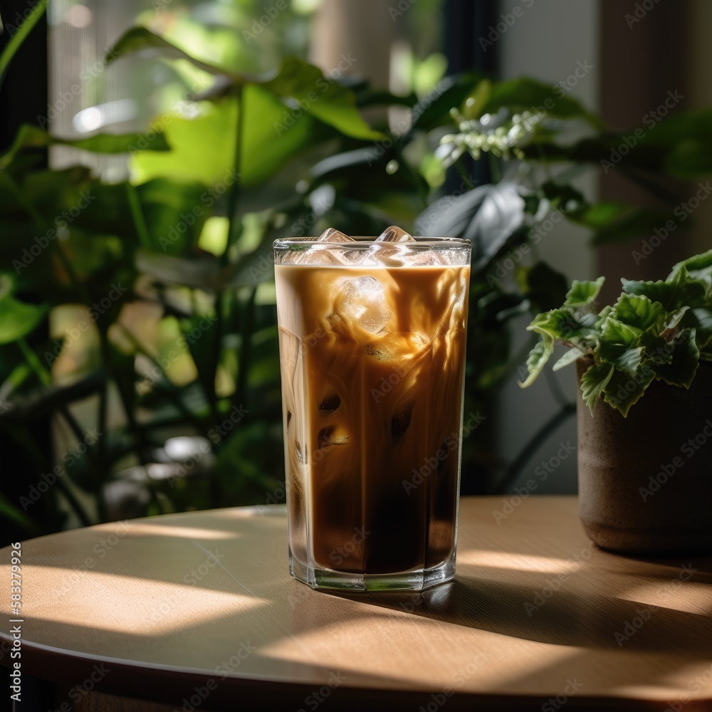 Indulge in a Tall and Creamy Glass of Iced Coffee, AI Generated Stock ...