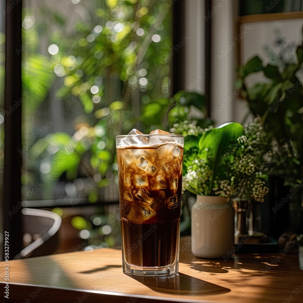 Indulge in a Tall and Creamy Glass of Iced Coffee, AI Generated Stock ...