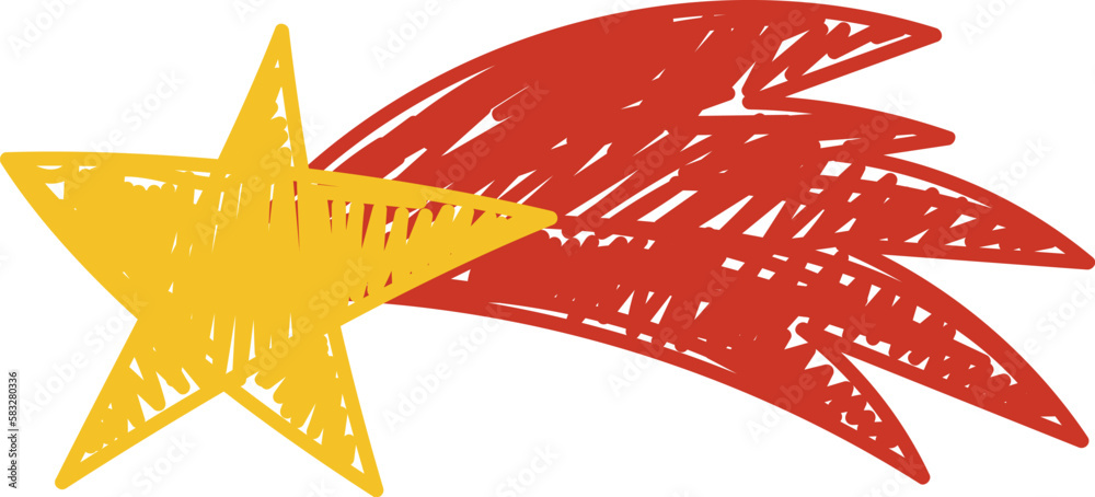 Shooting star drawn by pencil Stock Vector | Adobe Stock