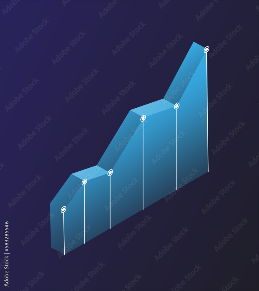 Blue chart concept. Growing scale, infographic for information ...