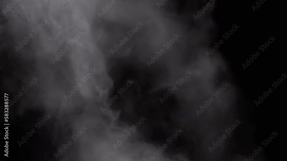 Explosion of Mixed Particles of Water Vapor Smoke Isolated on Black ...